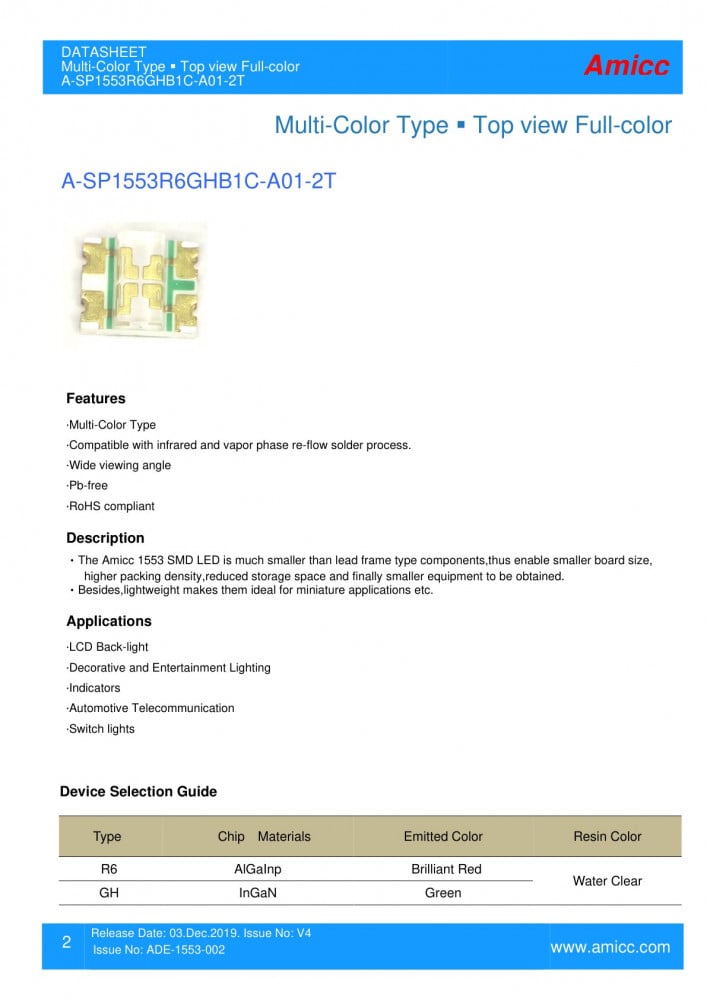 A-SP1553R6GHB1C-A01-2T datasheet page 2