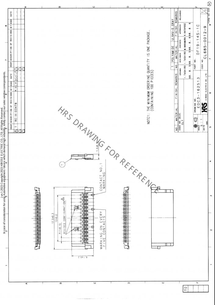 HRS DF51-16DS-2C technical document preview