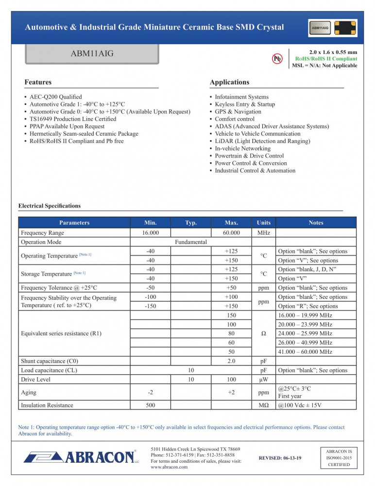 ABM11AIG technical document page 1