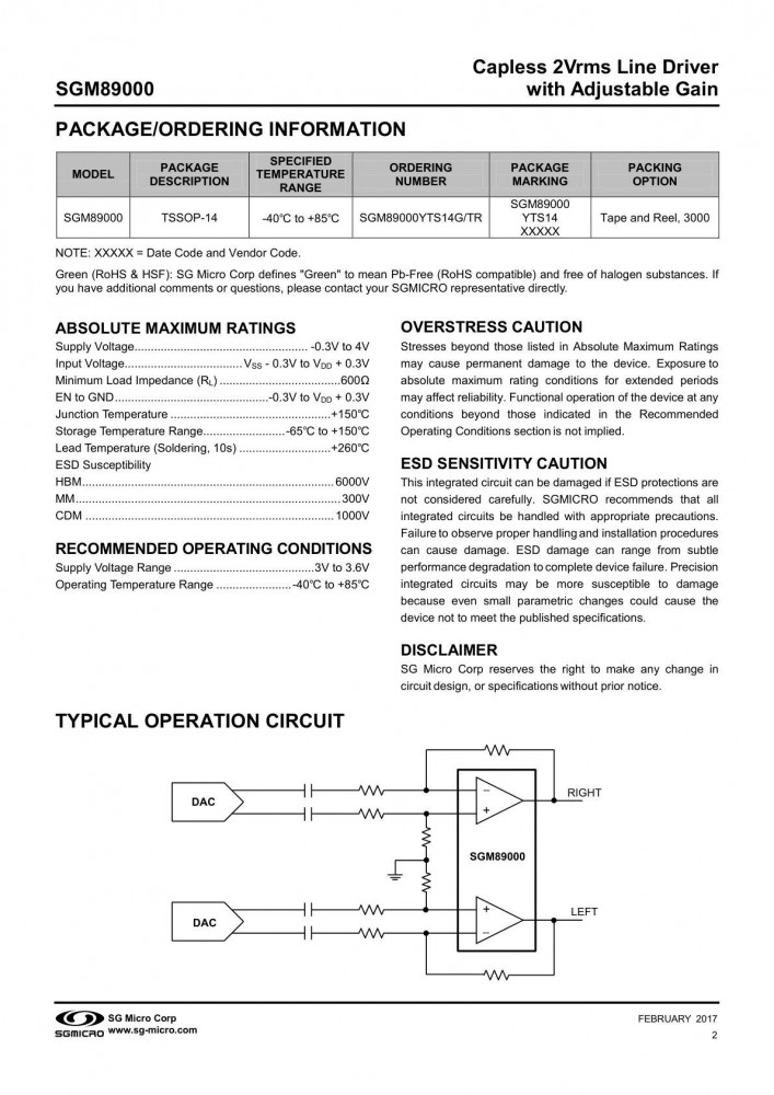 SGM89000 datasheet page 2