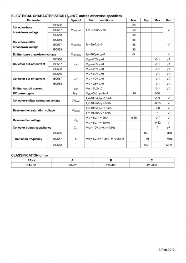 BC556 BC557 BC558 datasheet page 2