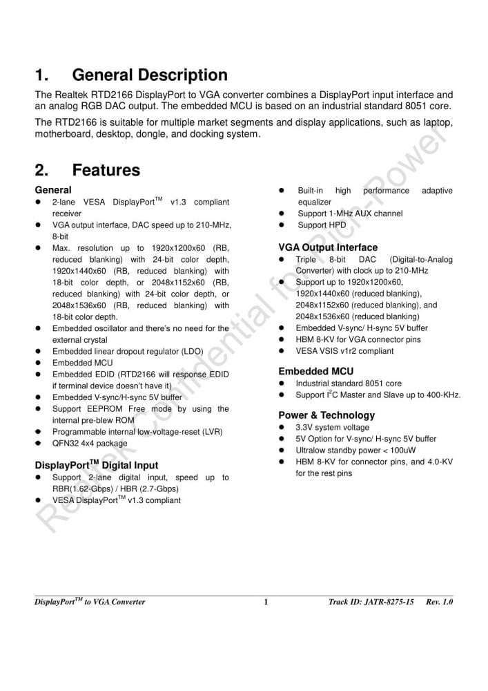 RTD2166-CG product brief page 4