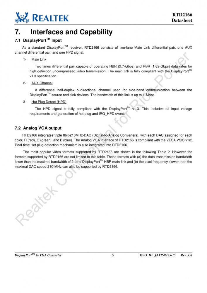 RTD2166-CG product brief page 8