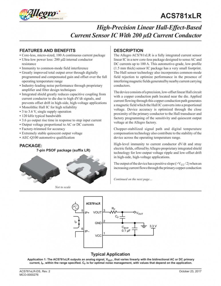 ACS781 datasheet page 1