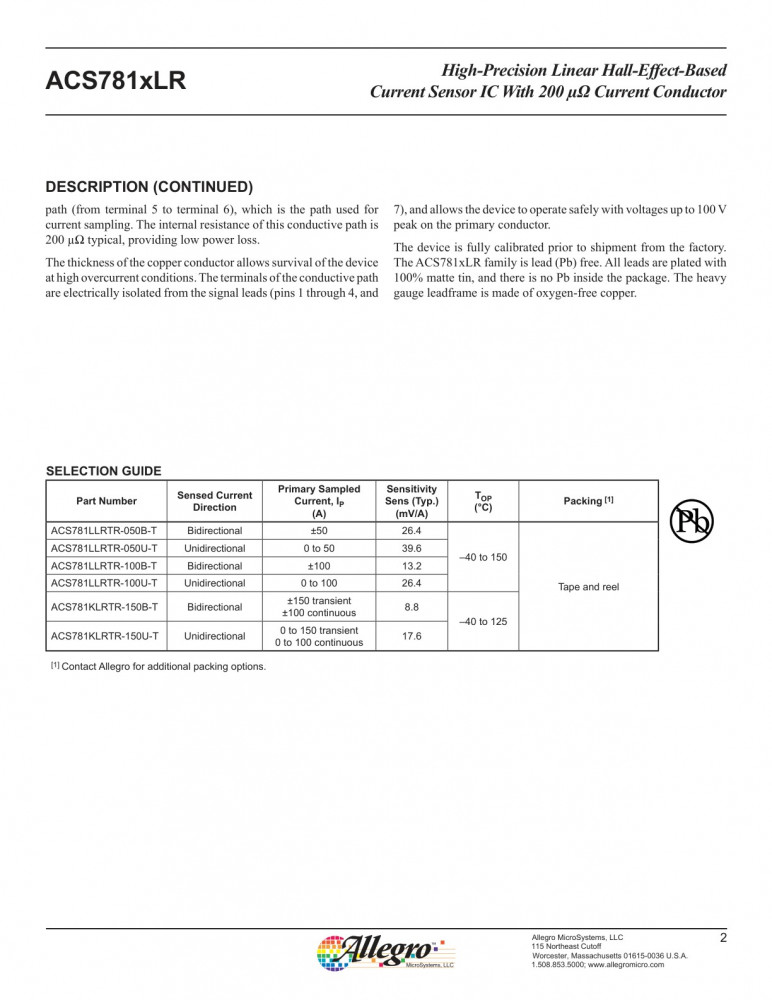 ACS781 datasheet page 2
