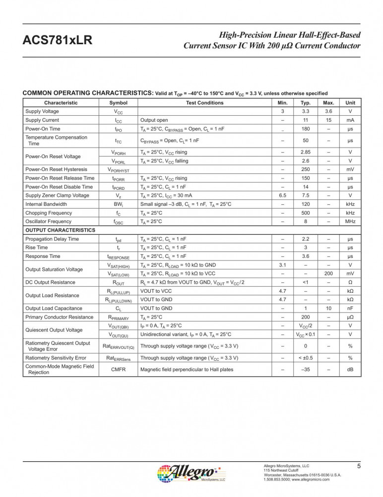 ACS781 datasheet page 5