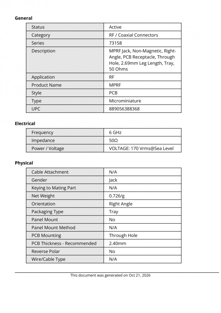 MOLEX 731580010 product document image 2