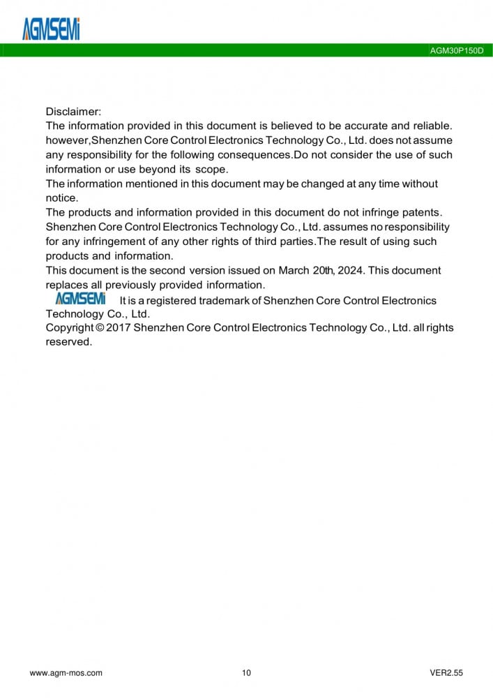 AGM30P150D datasheet page 10