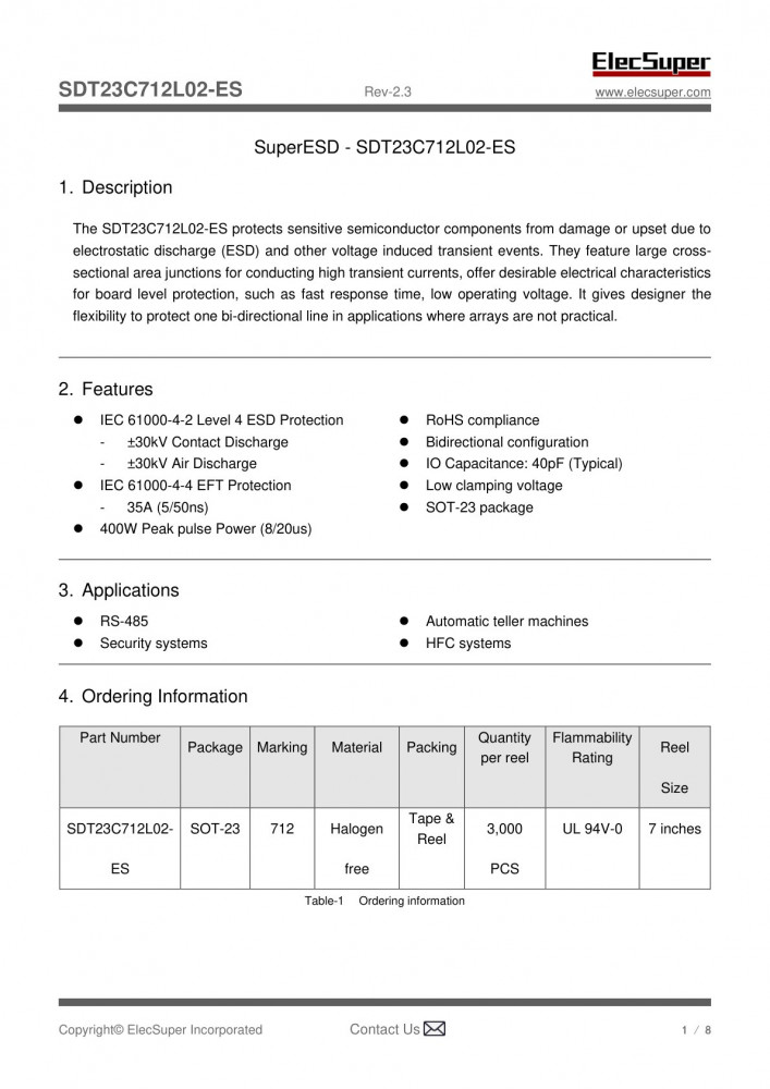SDT23C712L02-ES datasheet page 1