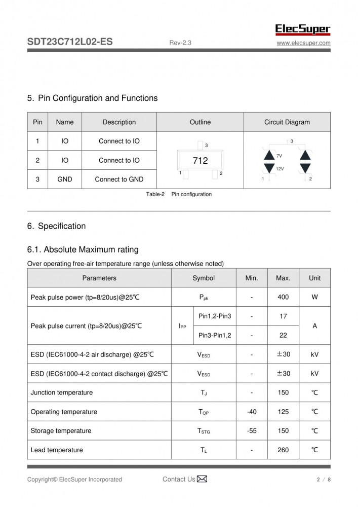 SDT23C712L02-ES datasheet page 2