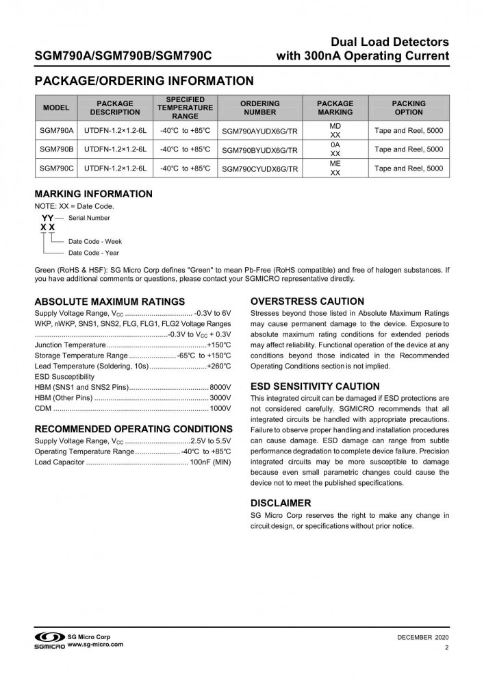 SGM790B datasheet page 2