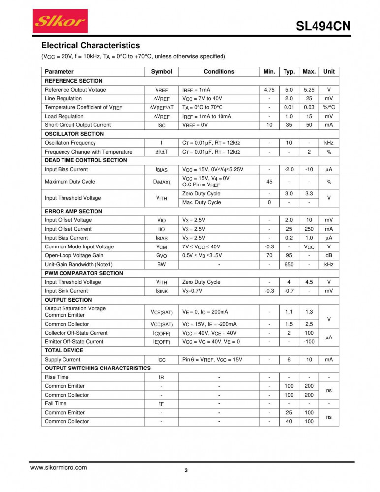 SL494CN datasheet page 3