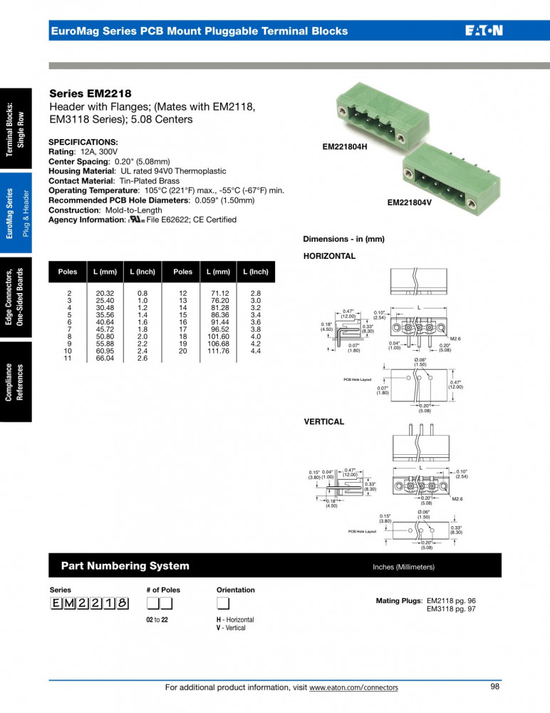 EATON EM2218 series technical document page