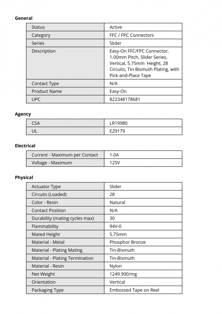 Molex 526102875 technical document page 2