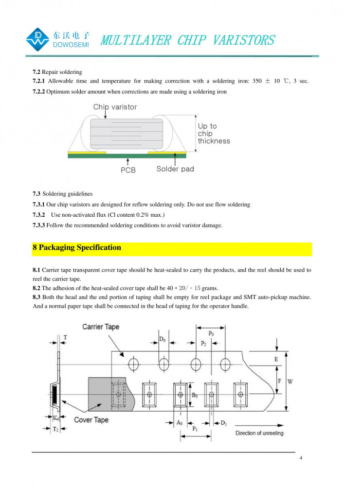 DOWO MVR1210-270H datasheet page 4