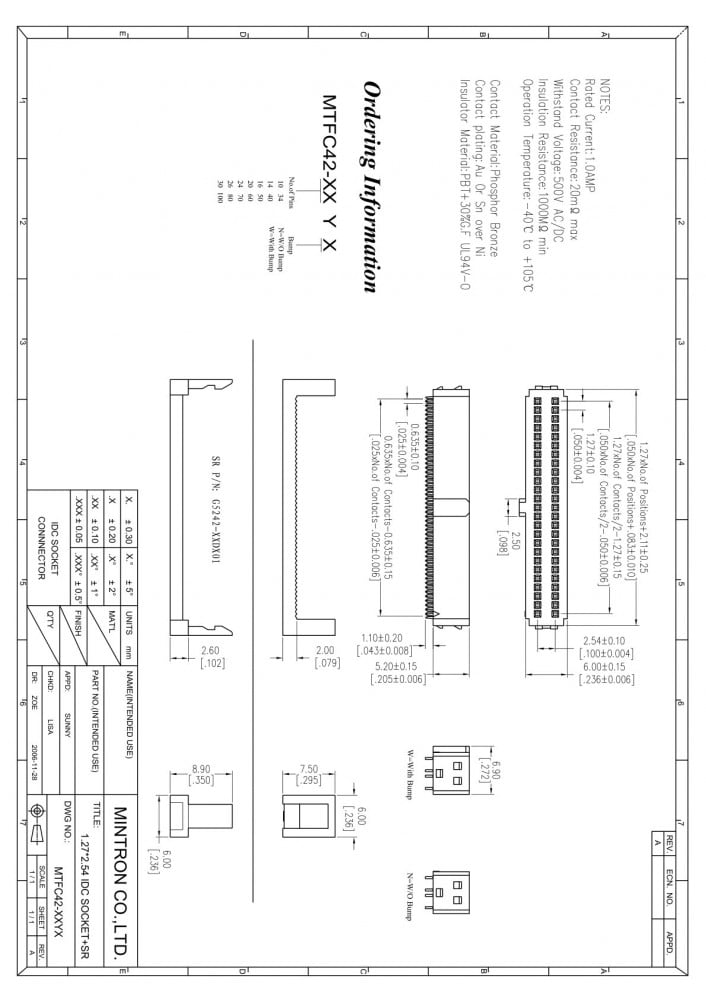 MTFC42-10YW technical document page