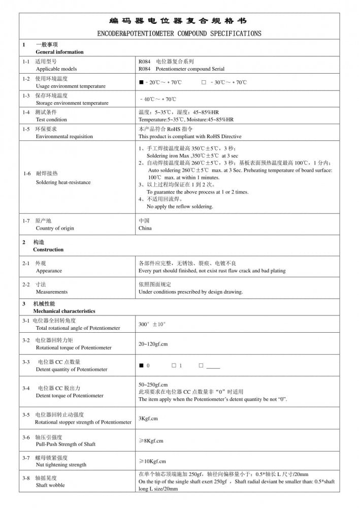 CTR R084 specification page 1