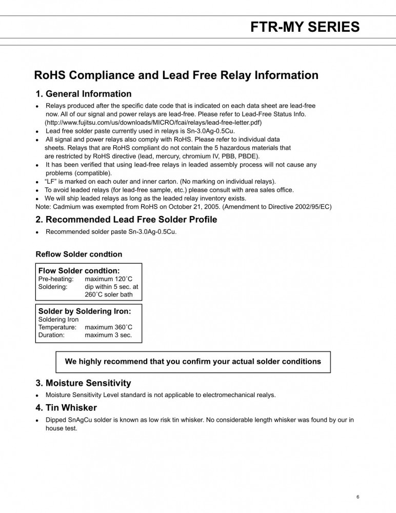 FTR-MY series datasheet page 6