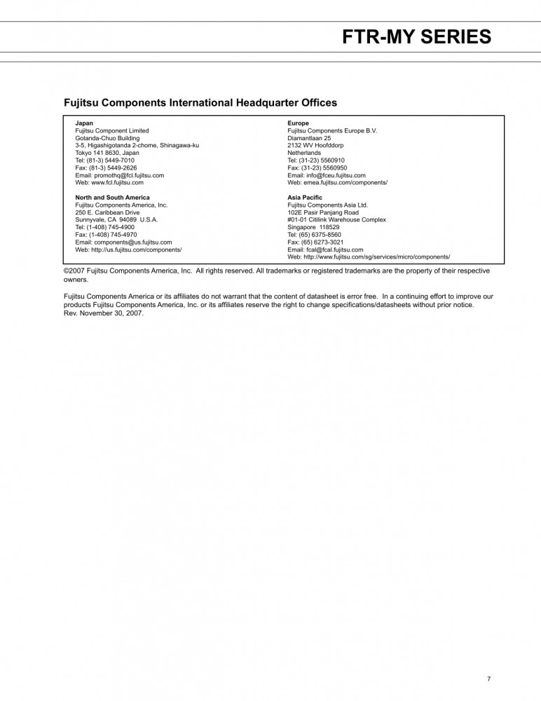 FTR-MY series datasheet page 7