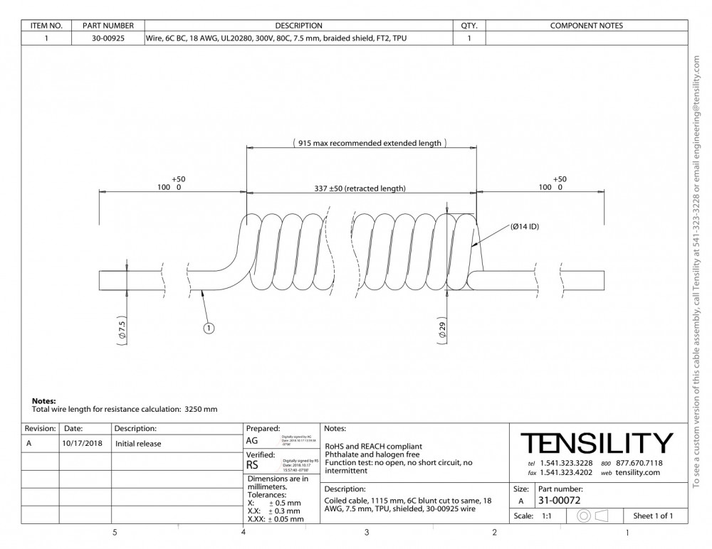 Tensility International 31-00072 product drawing
