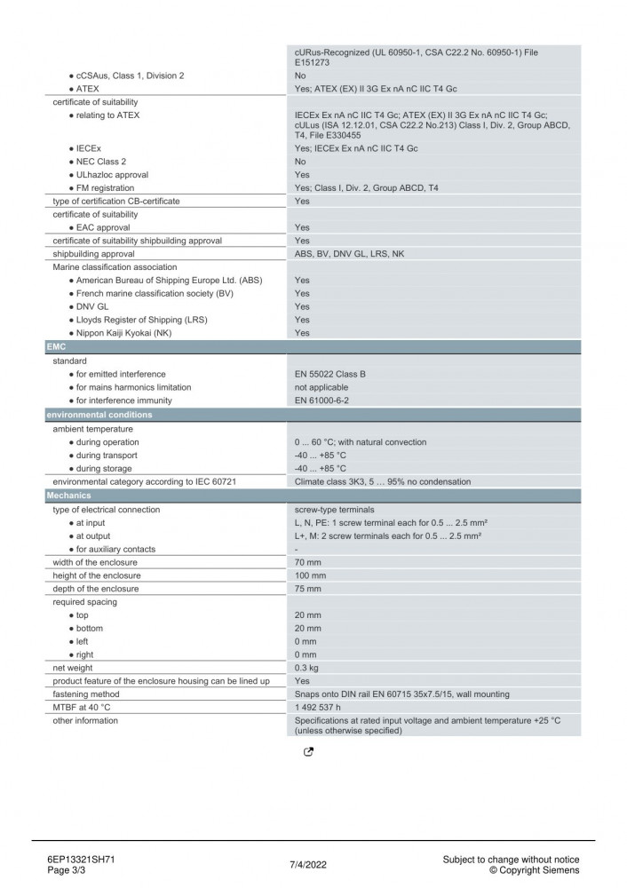 SIEMENS 6EP13321SH71 datasheet page 3