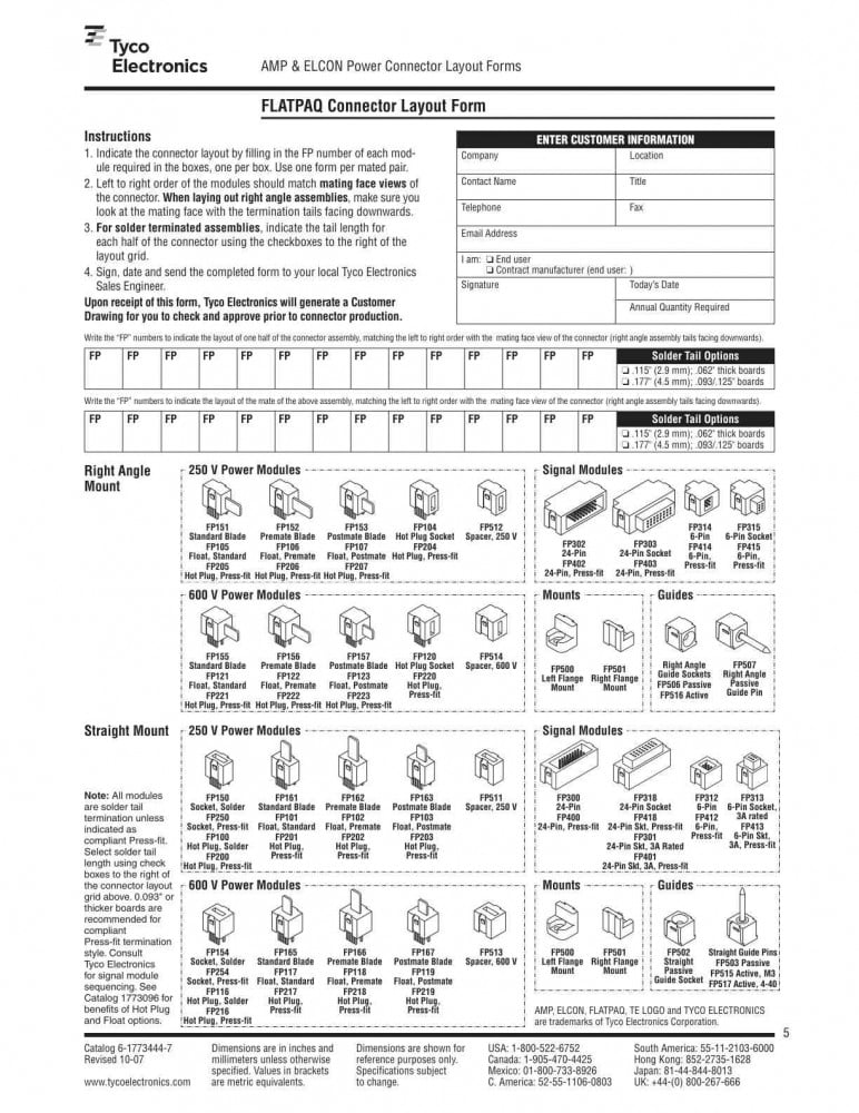 TE Connectivity connector layout document page 5
