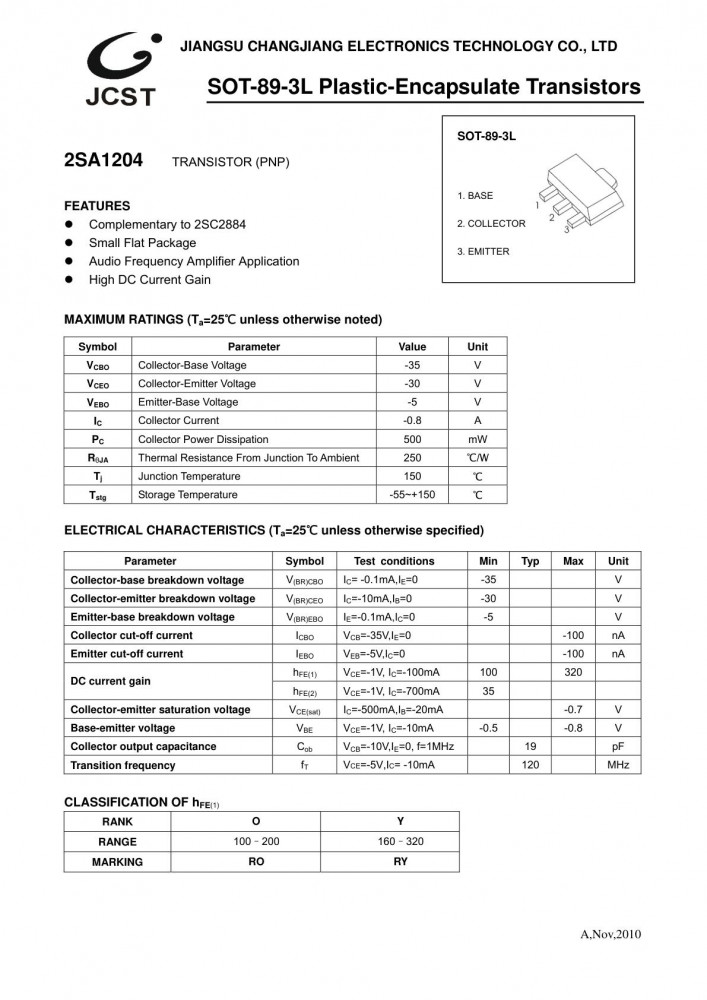 2SA1204 datasheet page