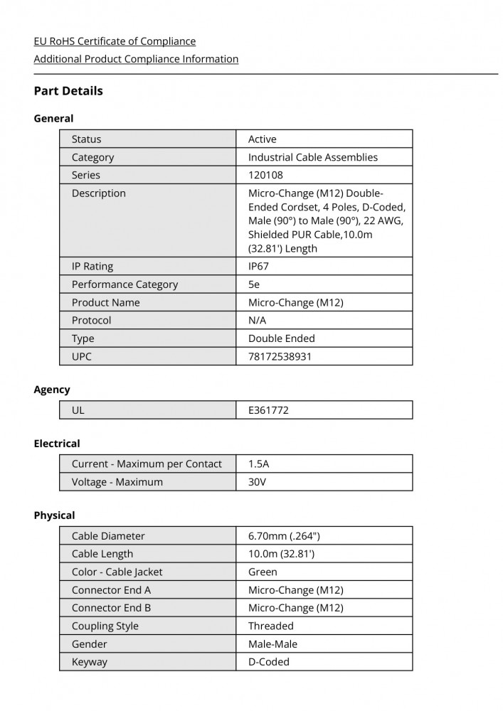 Molex product drawing preview, page 2