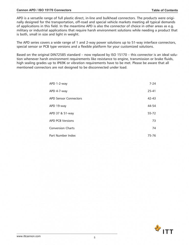 ITT CANNON APD document page 5
