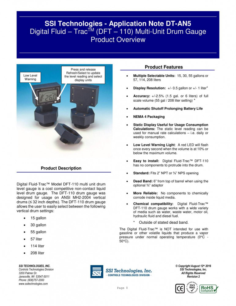 DFT-110 application note page 1
