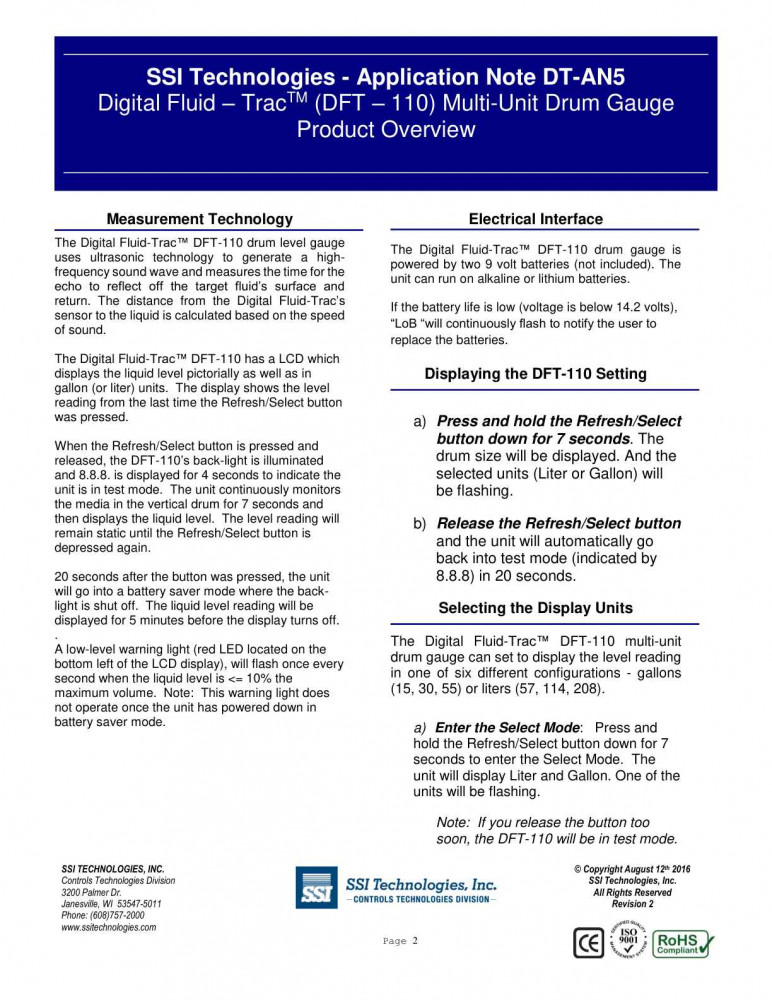 DFT-110 application note page 2