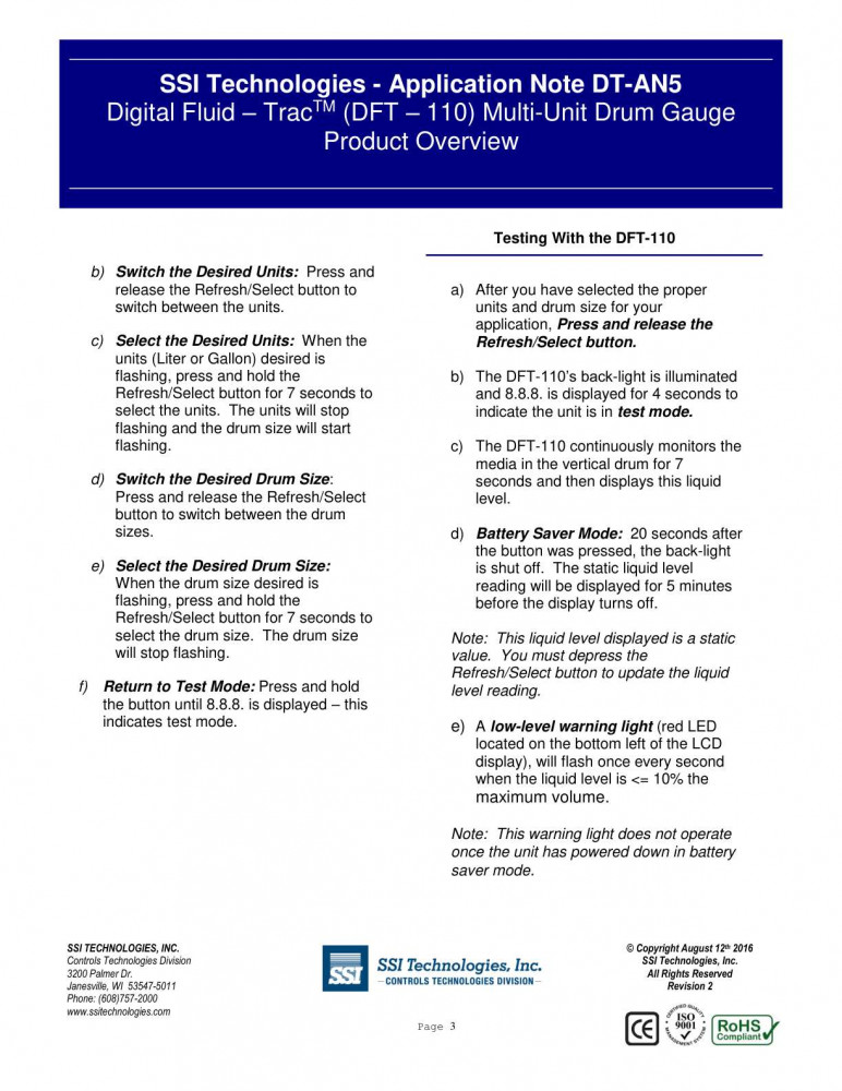 DFT-110 application note page 3