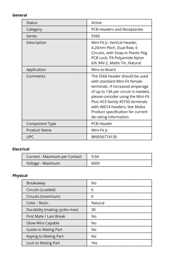 MOLEX 469990674 technical document page 2