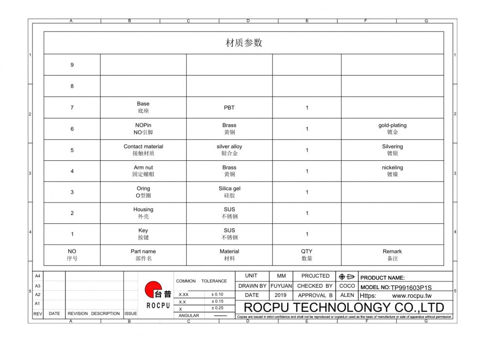 TP991603P1S technical document page 3