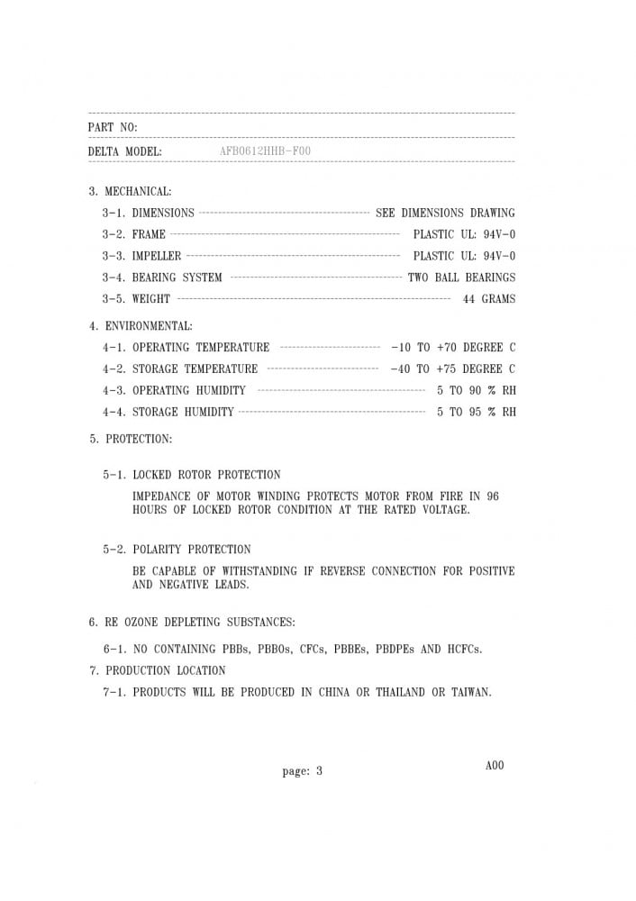 AFB0612HHB-F00 specification page 3