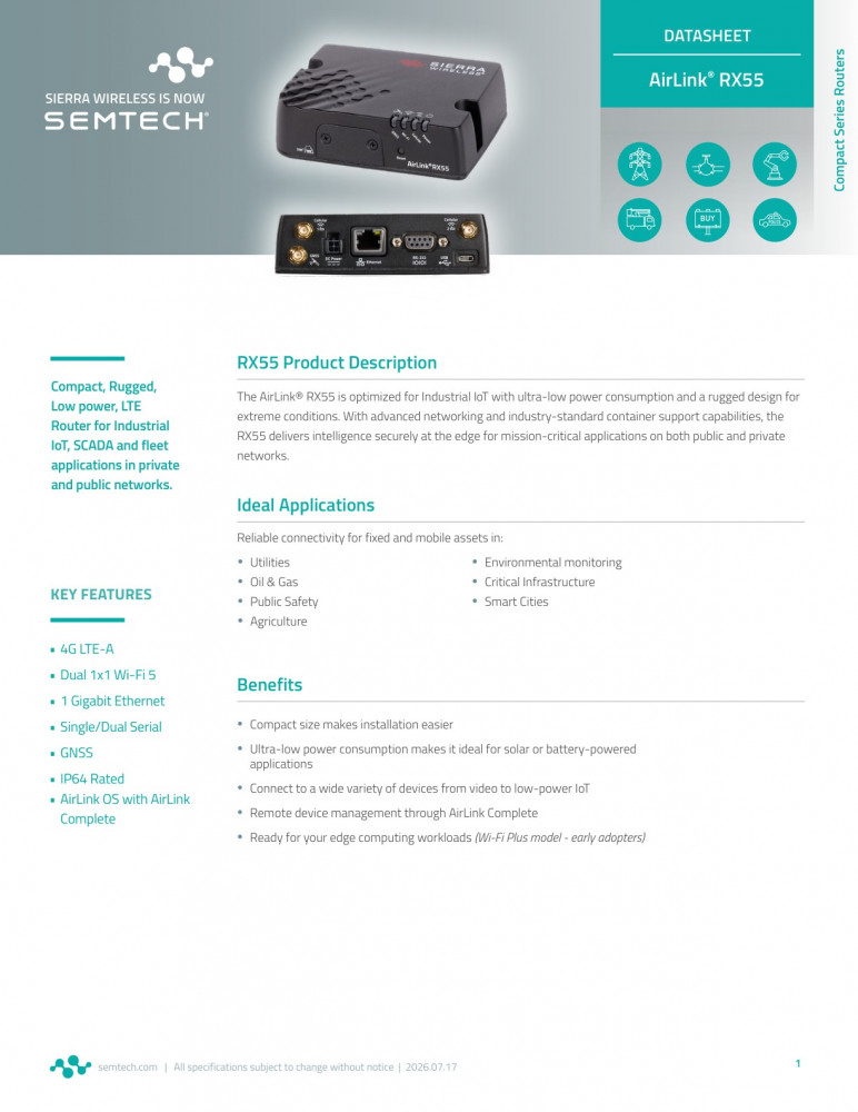 RX55 technical document page 1