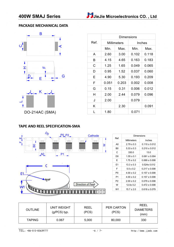 SMAJ series datasheet page 6