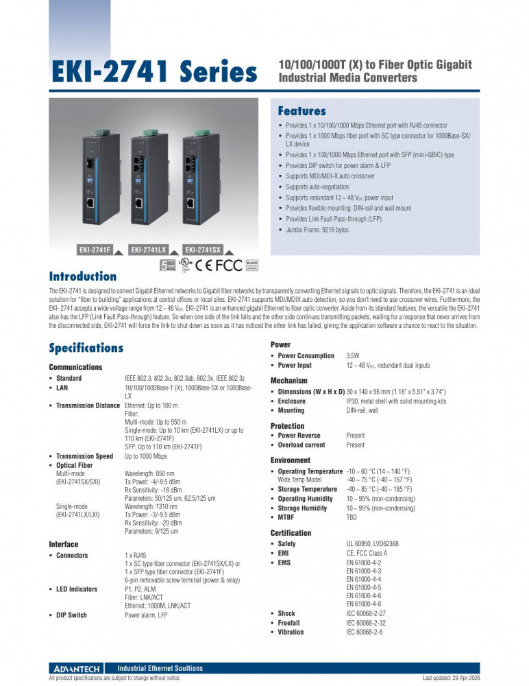 EKI-2741 series technical document page 1