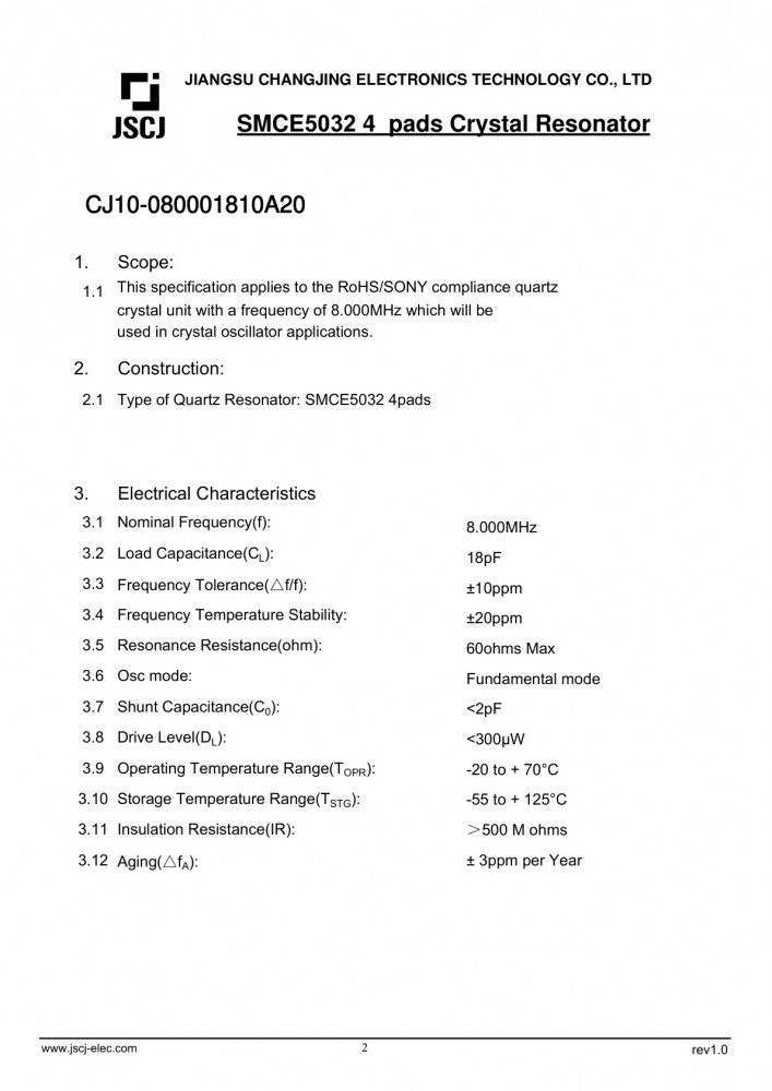 CJ10-080001810A20 specification page 2