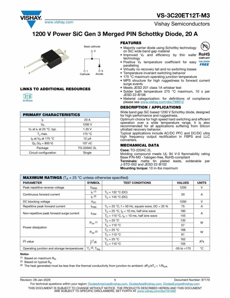 VS-3C20ET12T-M3 datasheet page 1