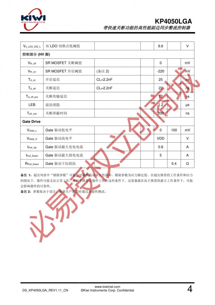 KP4050LGA datasheet page 4