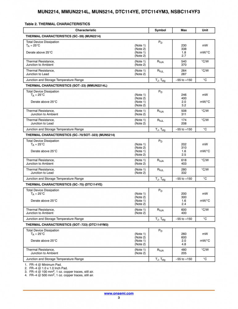 MUN5214T1G document page 3