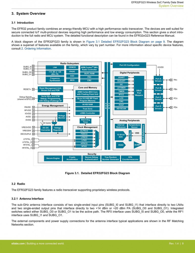 EFR32FG23 datasheet page image 9