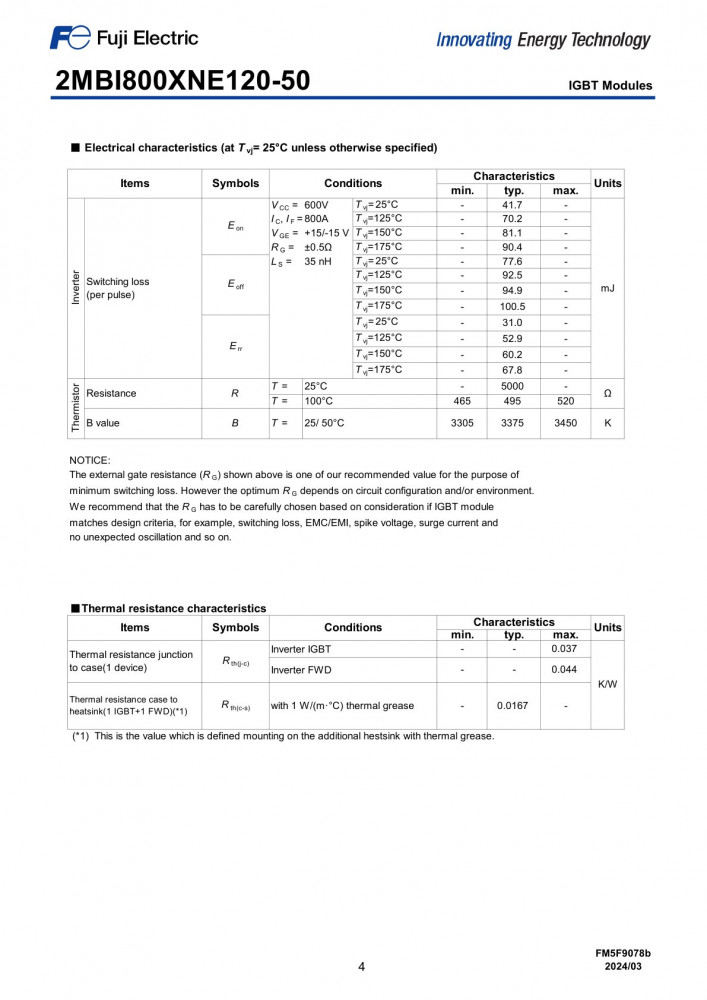 2MBI800XNE120-50 document page 4