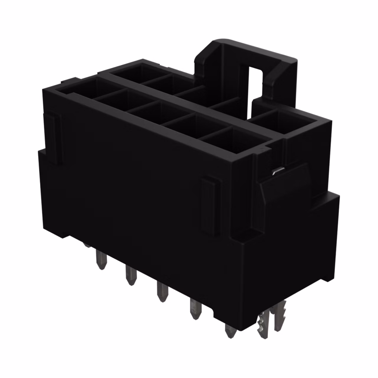Ultra-Fit Vertical Header, 3.50mm Pitch, Dual Row, 10 Circuits, with Solder Clips, 0.76µm Gold (Au) Plating, Black, Glow-Wire Capable, Tube for sale