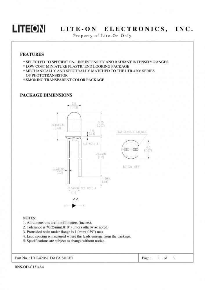 LTE-4206C datasheet page 2