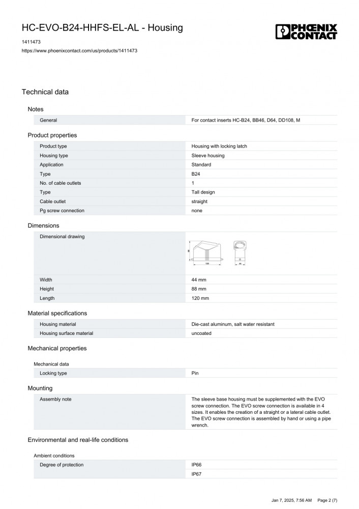 Phoenix Contact 1411473 technical document page 2