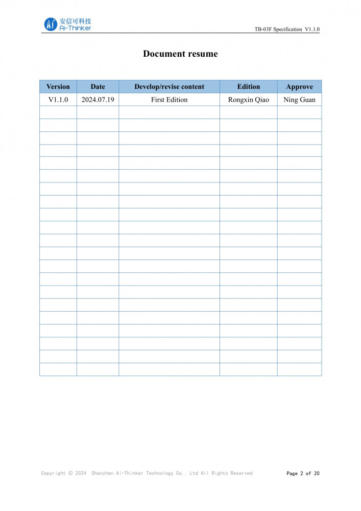 TB-03F specification page 2