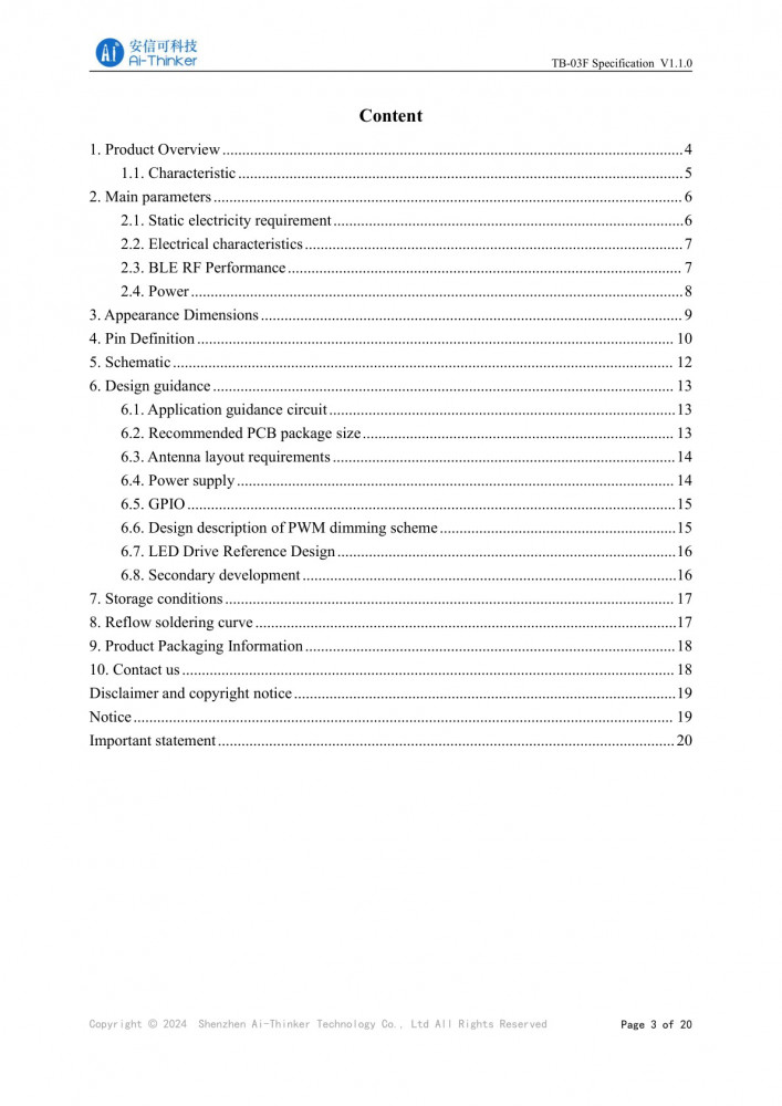 TB-03F specification page 3