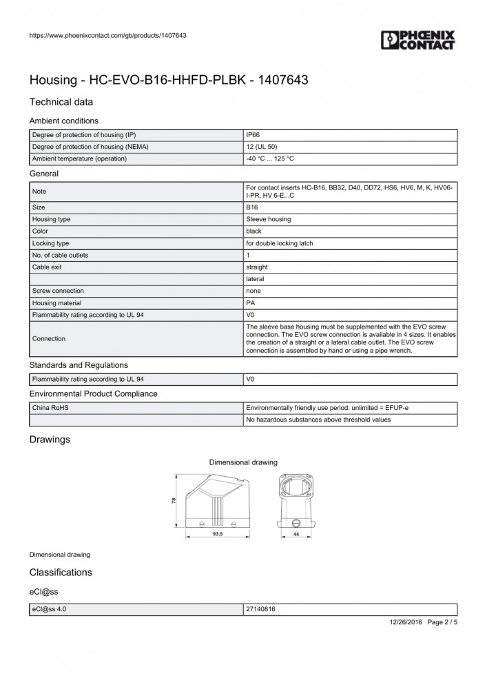 Phoenix Contact 1407643 technical document page 2